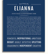 Elianna Personalized Name Meaning Art Prints – Name Stories