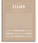 Elijah Personalized Name Meaning Art Prints – Name Stories
