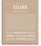 Elijah Personalized Name Meaning Art Prints – Name Stories