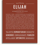 Elijah Personalized Name Meaning Art Prints – Name Stories