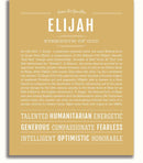 Elijah Personalized Name Meaning Art Prints – Name Stories