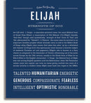 Elijah Personalized Name Meaning Art Prints – Name Stories