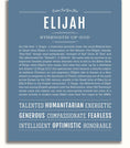 Elijah Personalized Name Meaning Art Prints – Name Stories