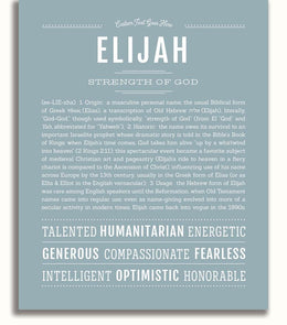 Elijah | Name Art Print – Name Stories