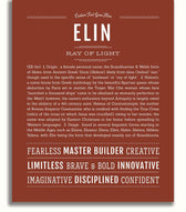 Elin Personalized Name Meaning Art Prints – Name Stories