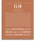 Elin | Name Art Print – Name Stories