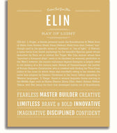 Elin | Name Art Print – Name Stories