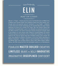 Elin Personalized Name Meaning Art Prints – Name Stories