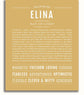 Elina Personalized Name Meaning Art Prints – Name Stories