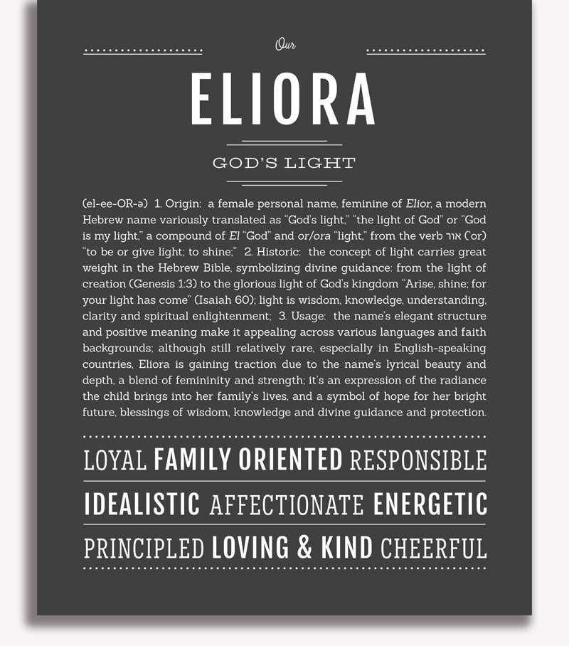 Eliora | Name Art Print – Name Stories