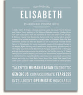 Elisabeth Personalized Name Meaning Art Prints – Name Stories