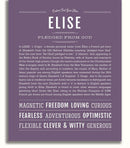 Elise Personalized Name Meaning Art Prints – Name Stories