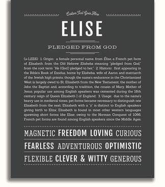 Elise | Name Art Print – Name Stories