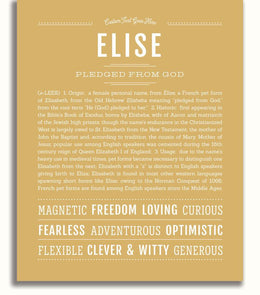 Elise | Name Art Print – Name Stories