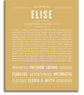 Elise Personalized Name Meaning Art Prints – Name Stories