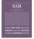 Eliza Personalized Name Meaning Art Prints – Name Stories