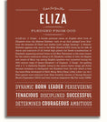 Eliza Personalized Name Meaning Art Prints – Name Stories