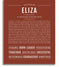 Eliza Personalized Name Meaning Art Prints – Name Stories