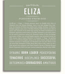 Eliza Personalized Name Meaning Art Prints – Name Stories