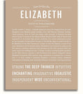 Elizabeth Personalized Name Meaning Art Prints – Name Stories
