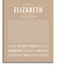 Elizabeth Personalized Name Meaning Art Prints – Name Stories