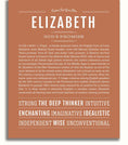 Elizabeth Personalized Name Meaning Art Prints – Name Stories