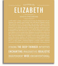Elizabeth Personalized Name Meaning Art Prints – Name Stories