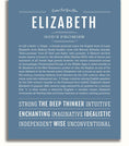 Elizabeth Personalized Name Meaning Art Prints – Name Stories
