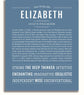 Elizabeth Personalized Name Meaning Art Prints – Name Stories