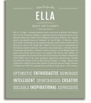 Ella Personalized Name Meaning Art Prints – Name Stories