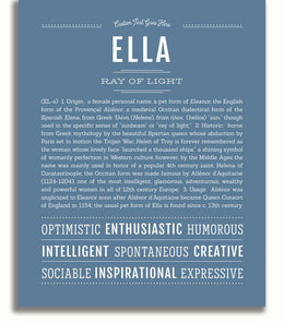 Ella Personalized Name Meaning Art Prints – Name Stories