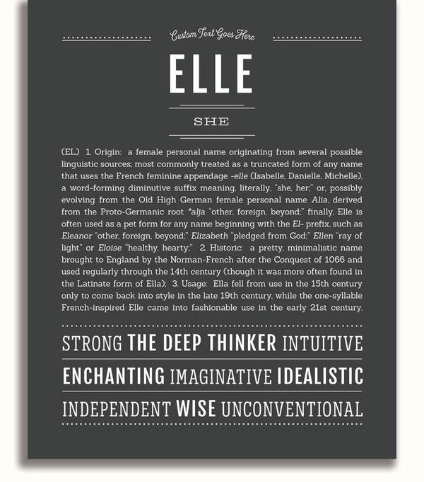 Elle | Name Art Print – Name Stories