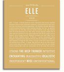 Elle Personalized Name Meaning Art Prints – Name Stories