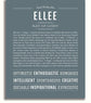 Ellee Personalized Name Meaning Art Prints – Name Stories