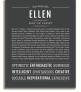 Ellen Personalized Name Meaning Art Prints – Name Stories
