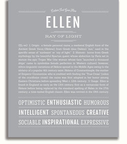 Ellen Personalized Name Meaning Art Prints – Name Stories