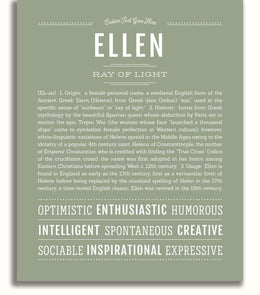 Ellen Personalized Name Meaning Art Prints – Name Stories