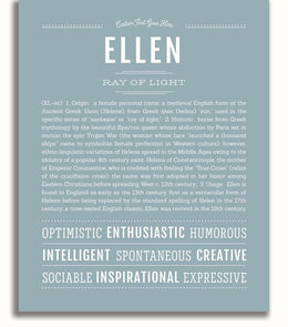 Ellen Personalized Name Meaning Art Prints – Name Stories
