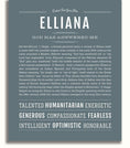Elliana Personalized Name Meaning Art Prints – Name Stories