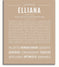 Elliana Personalized Name Meaning Art Prints – Name Stories