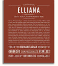 Elliana Personalized Name Meaning Art Prints – Name Stories