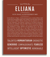 Elliana Personalized Name Meaning Art Prints – Name Stories