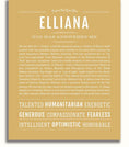 Elliana Personalized Name Meaning Art Prints – Name Stories