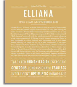Elliana | Name Art Print – Name Stories