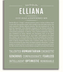 Elliana Personalized Name Meaning Art Prints – Name Stories