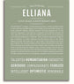 Elliana Personalized Name Meaning Art Prints – Name Stories