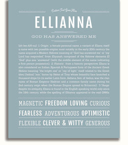 Ellianna | Name Art Print – Name Stories