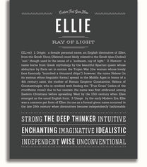 Ellie Personalized Name Meaning Art Prints – Name Stories
