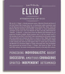 Elliot Personalized Name Meaning Art Prints – Name Stories