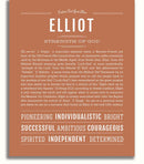 Elliot Personalized Name Meaning Art Prints – Name Stories